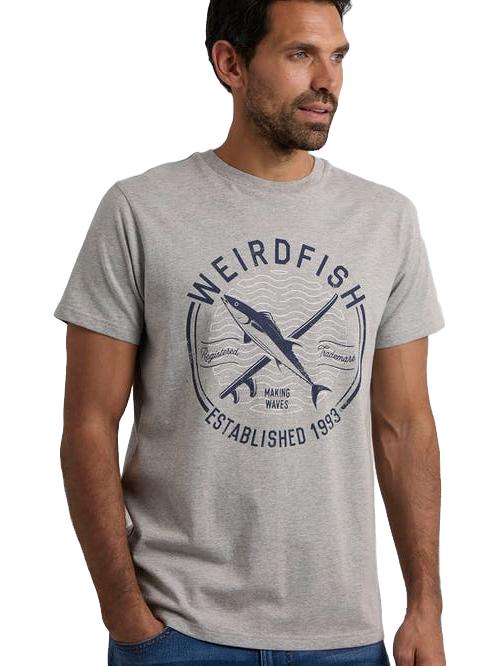 WEIRD FISH hudson front print branded t-shirt